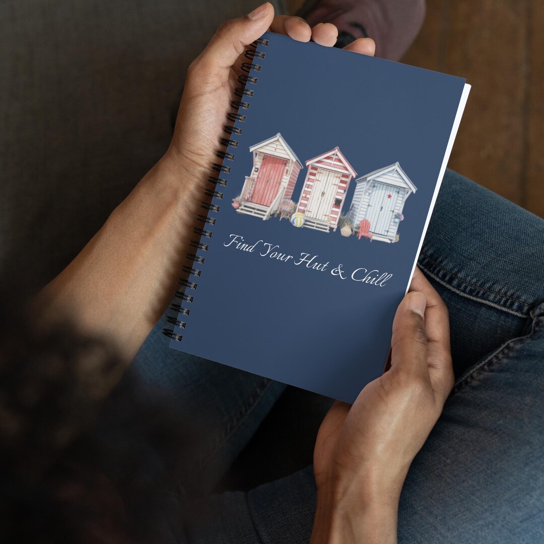 Beach Hut Design Spiral Notebook Sketch Book Back to School Gift Ideas ...