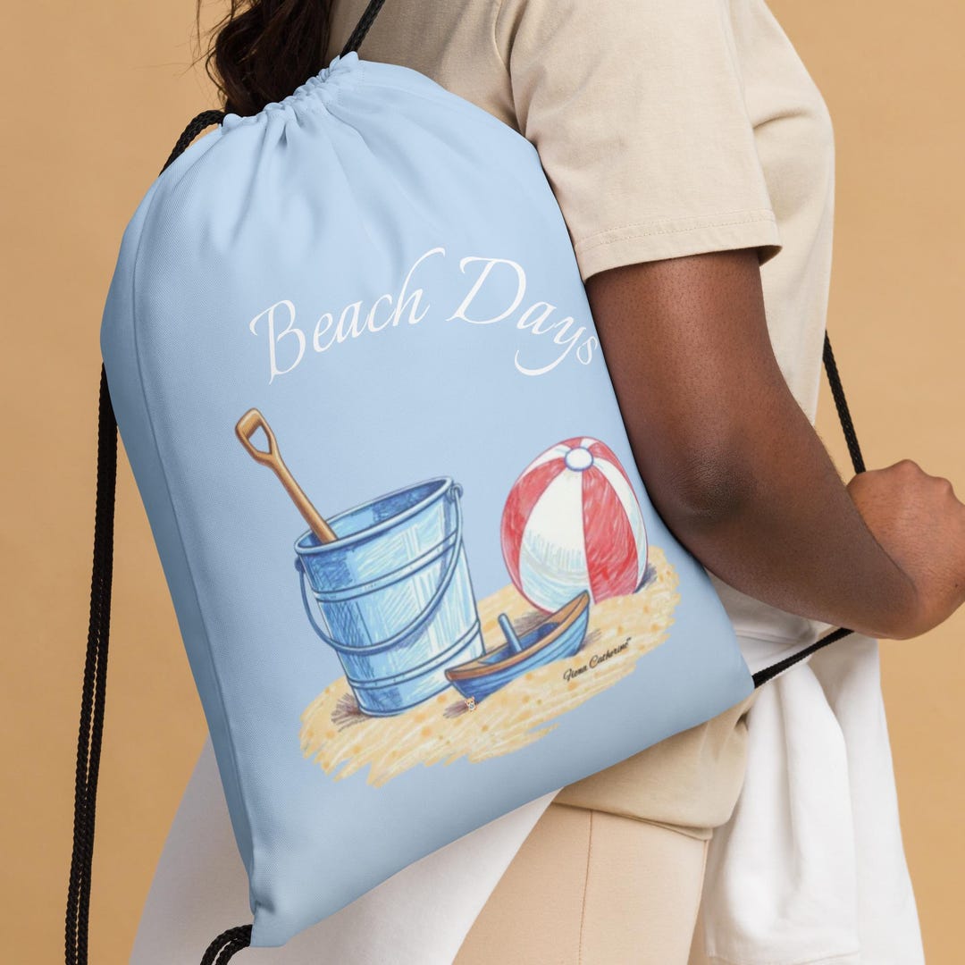 Beach Ball Drawstring Bag: Sporty Beach or Pool Backpack - Etsy