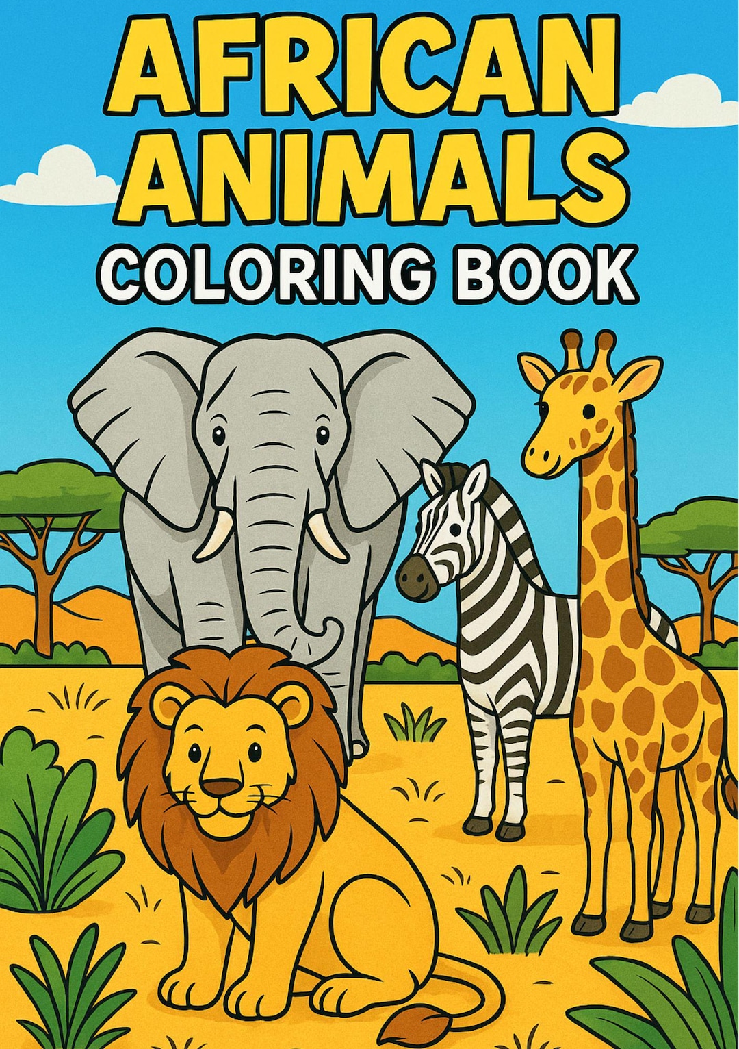African Animals Coloring Book - Etsy