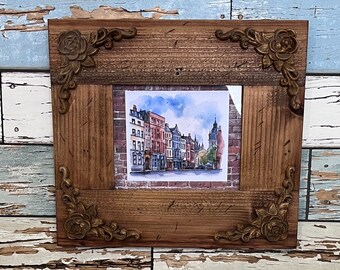 Solid Wood Handmade Rustic Farmhouse Picture Frame Wall Decor Vintage ...