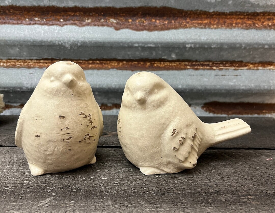 Ready to Ship Pair of Birds Figurines Bird Statues Bird Farmhouse Decor ...