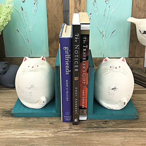 Cat Bookends - Etsy
