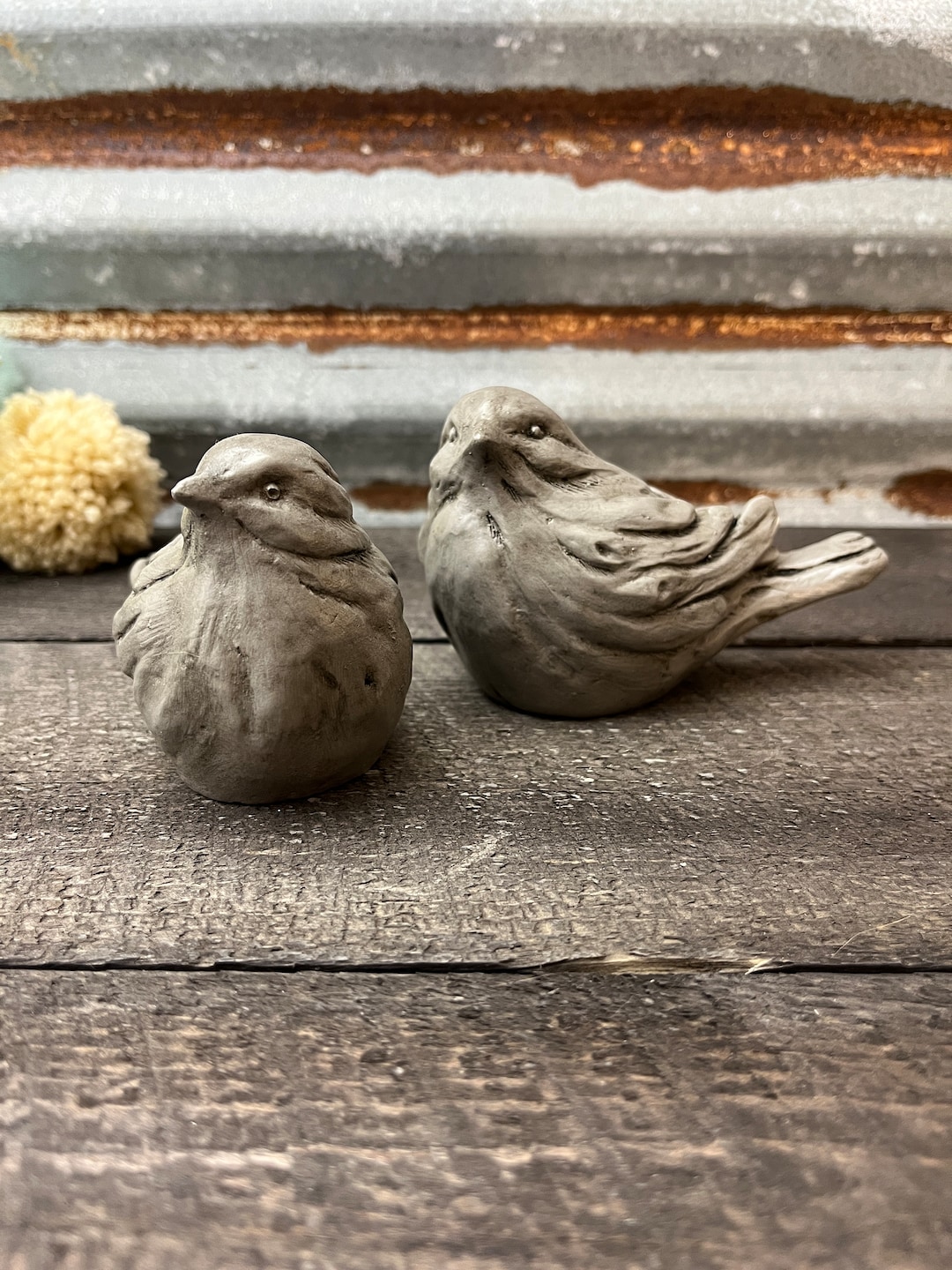 Pair of Birds Figurines Set of Two Birds Statues Farmhouse Decor Bird ...