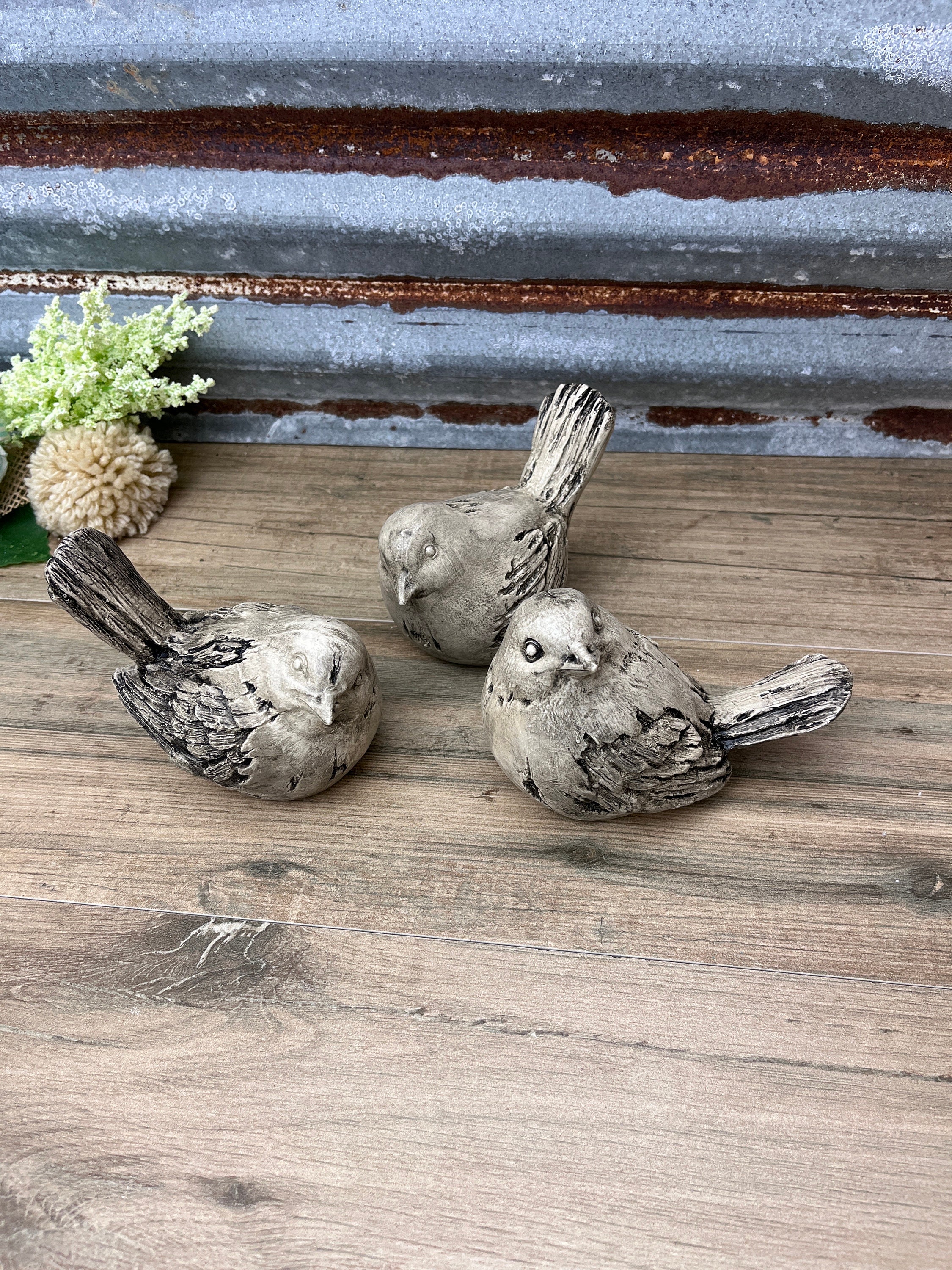 Bird Figurines Bird Statues Shabby Chic Birds French Country Birds ...