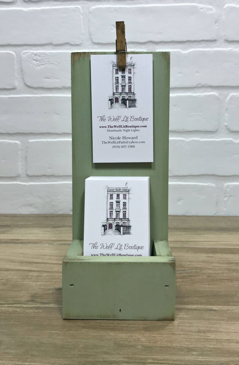 Farmhouse Vertical Business Card Holder//shabby Chic Business Card ...