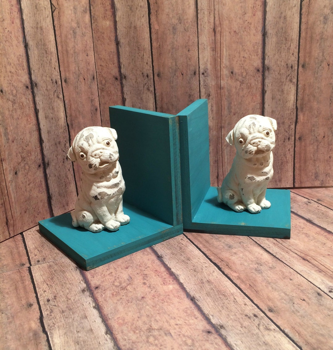 Pug Dog Figurines Set of Bookends Gifts for Her Dog Lover Gift Puppy ...