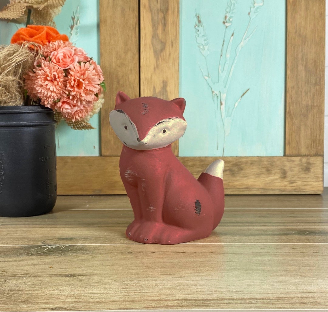 Fox Figurine Fox Statue Rustic Farmhouse Decor Fox Figure Fox ...