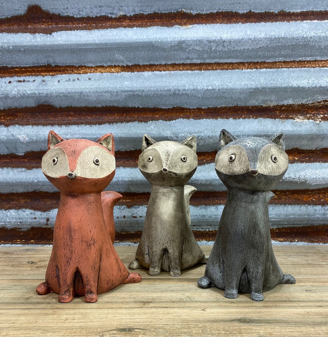 Fox Figurine Fox Statue Rustic Farmhouse Decor Fox Figure Fox ...