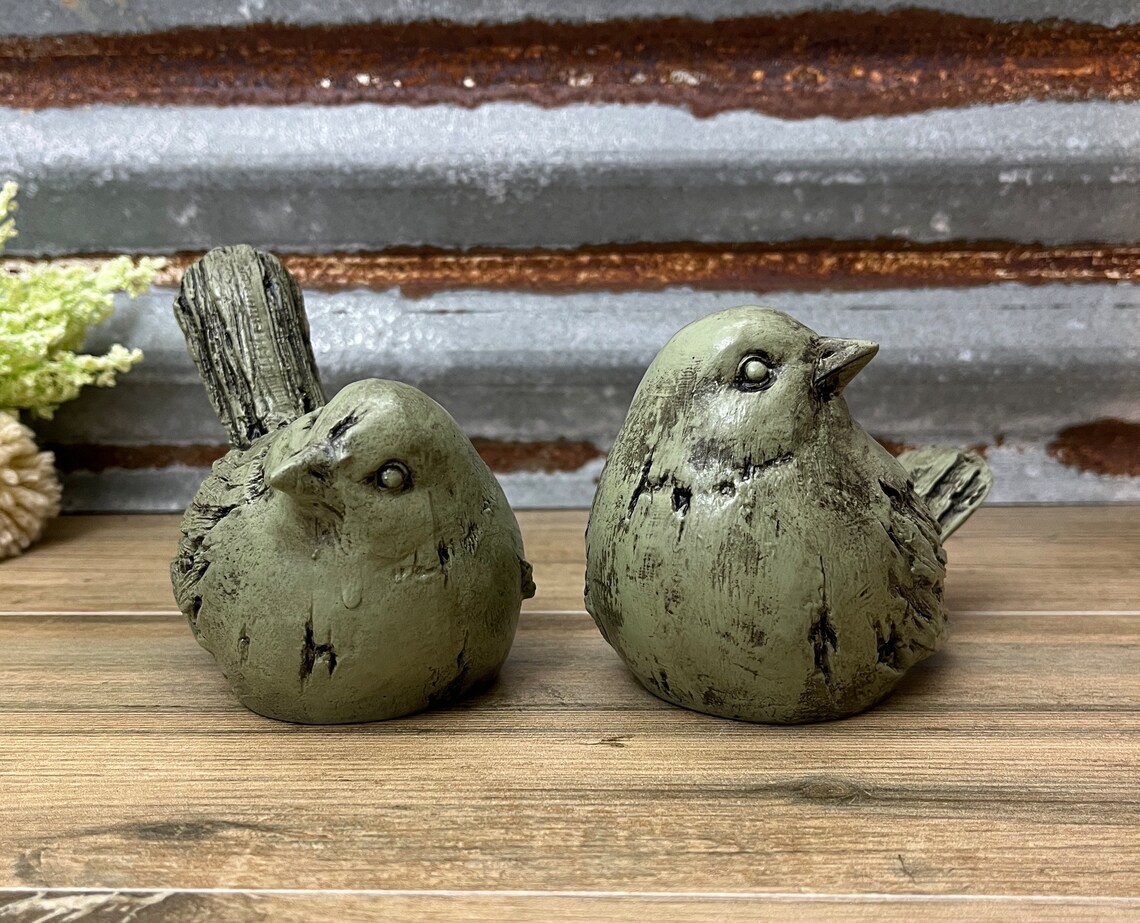 Bird Figurines Bird Statues Shabby Chic Birds French Country Birds ...