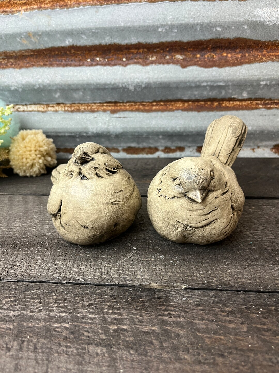 Pair of Birds Figurines Bird Statues Bird Farmhouse Decor Birds ...