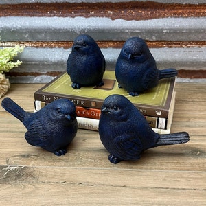 Set of Birds Figurines Set of Four Birds Bird Statues Farmhouse Decor ...