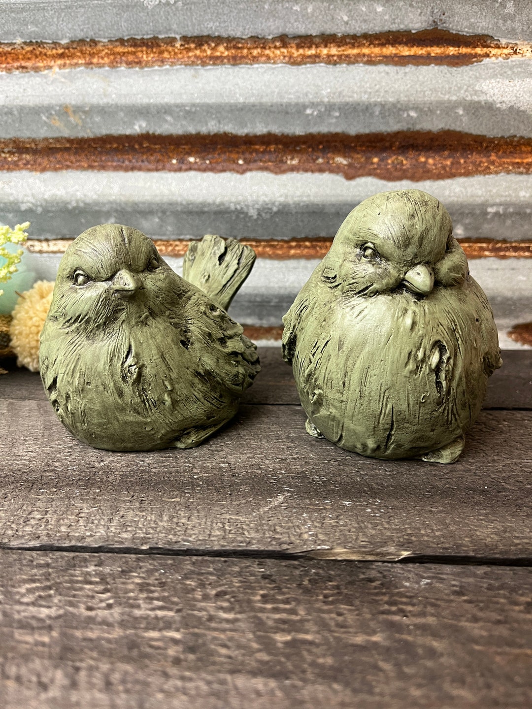 Pair of Birds Figurines Set of Two Birds Statues Farmhouse Decor Bird ...