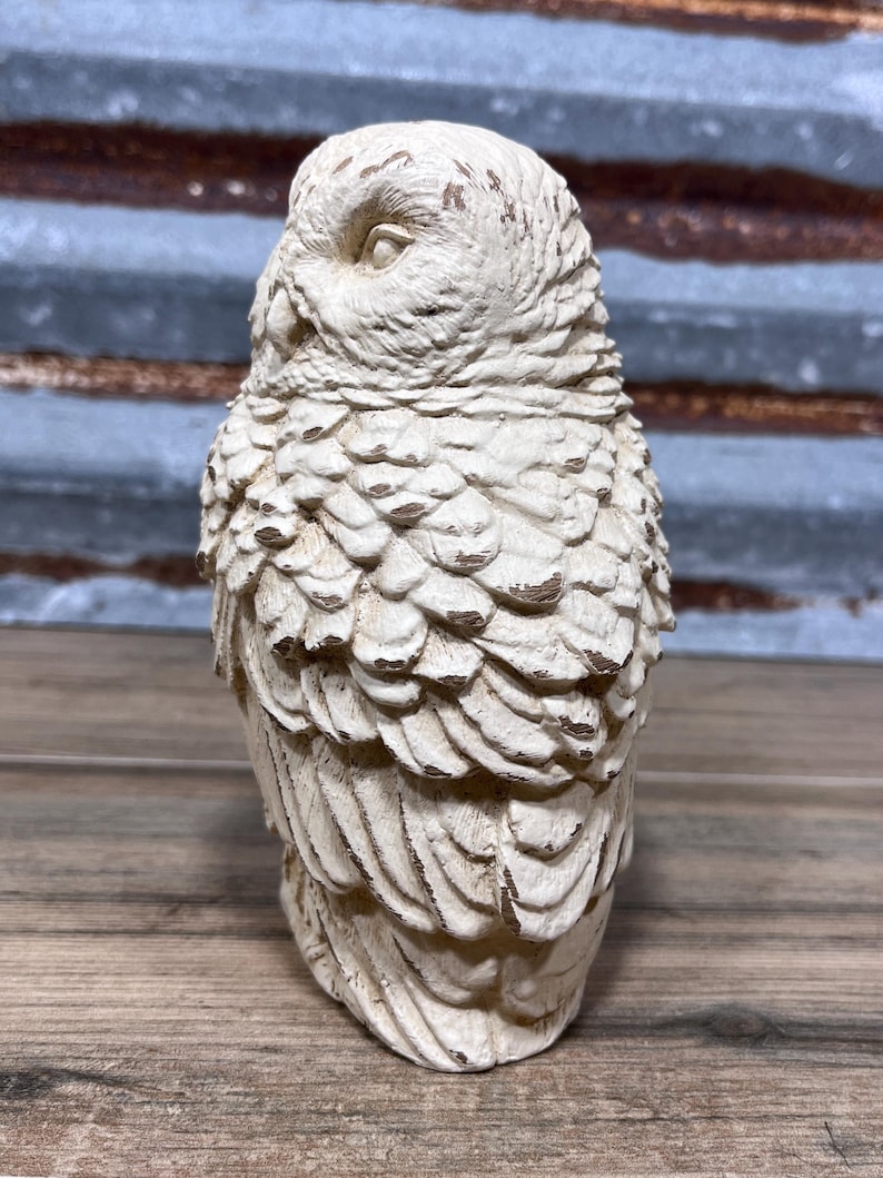 Owl Figurine Owl Statue Shabby Chic Bird Bird Farmhouse Decor Owl ...