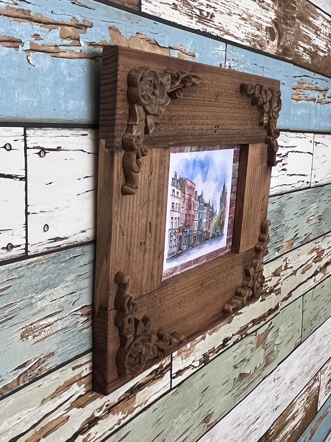 Solid Wood Handmade Rustic Farmhouse Picture Frame Wall Decor Vintage ...