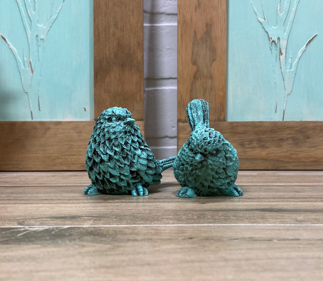 Pair of Birds Figurines Set of Two Birds Statues Farmhouse Decor Bird ...