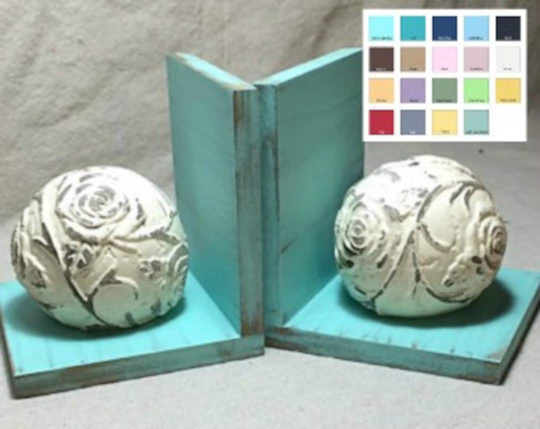 Floral Ball Bookends French Country Farmhouse Bookends Shabby Chic ...