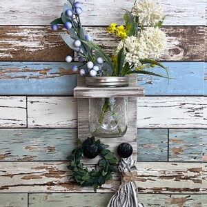 Mason Jar Rustic Farmhouse All Decor Mason Jar Vase Wall Art Primitive ...