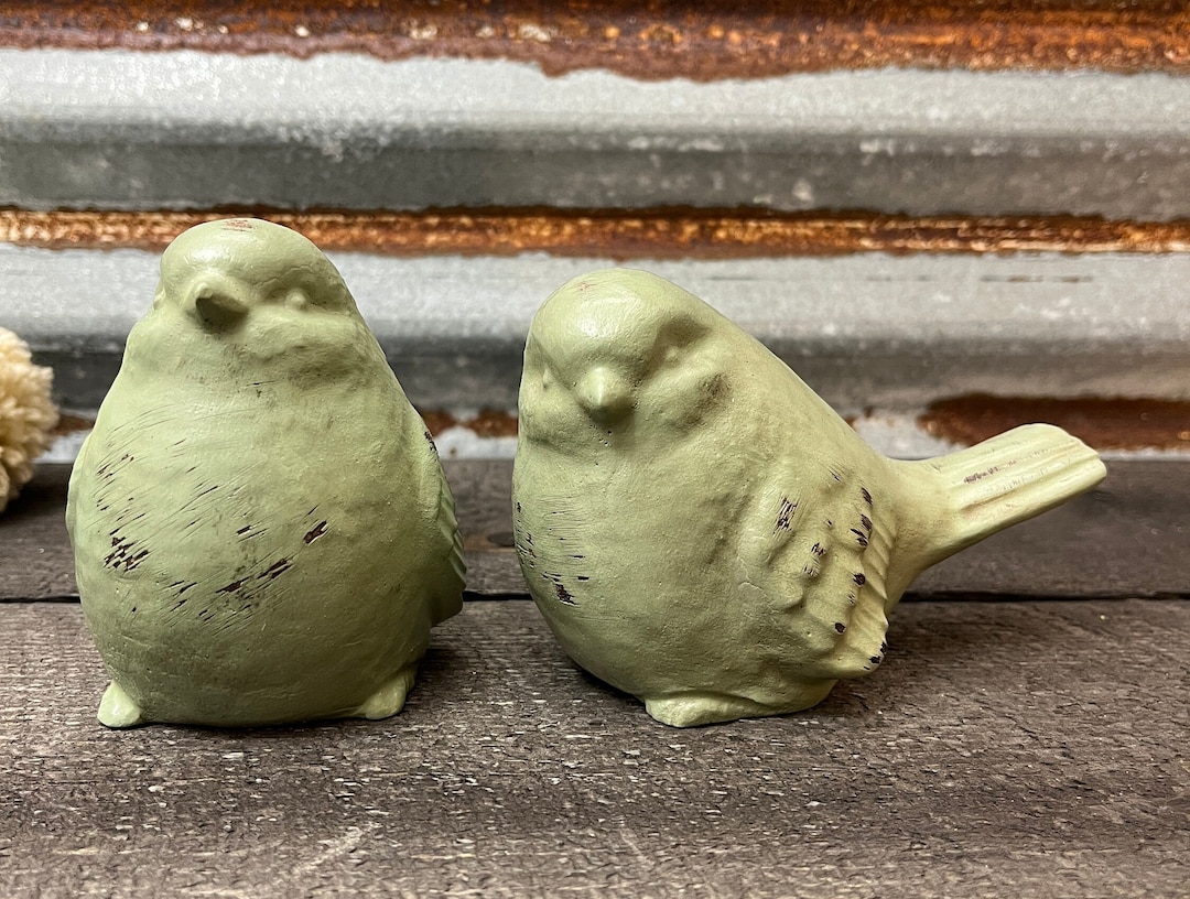 Ready to Ship Pair of Birds Figurines Bird Statues Bird Farmhouse Decor ...