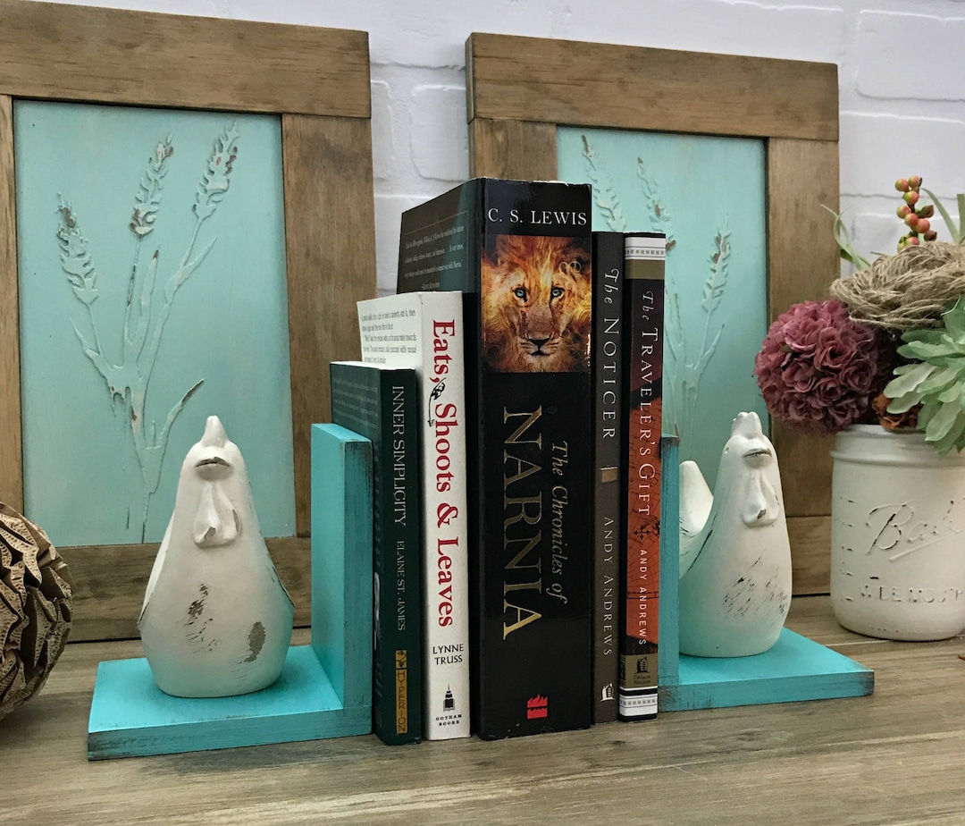 Rustic Farmhouse Rooster Set of Bookends Farmhouse Hen Book Ends Hens ...