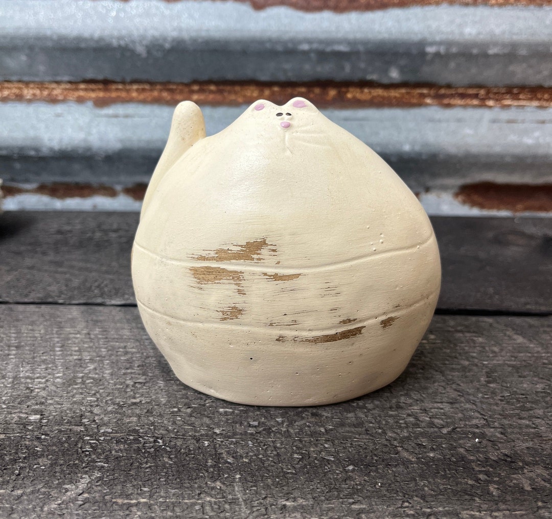 Fat Cat Figurine Chubby Cat Statue Kitty Figurine Cat Lover Gift Cat ...