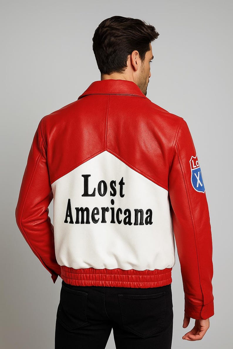 Machine Gun Kelly Inspired Red Leather Bomber Jacket – 'lost Americana ...