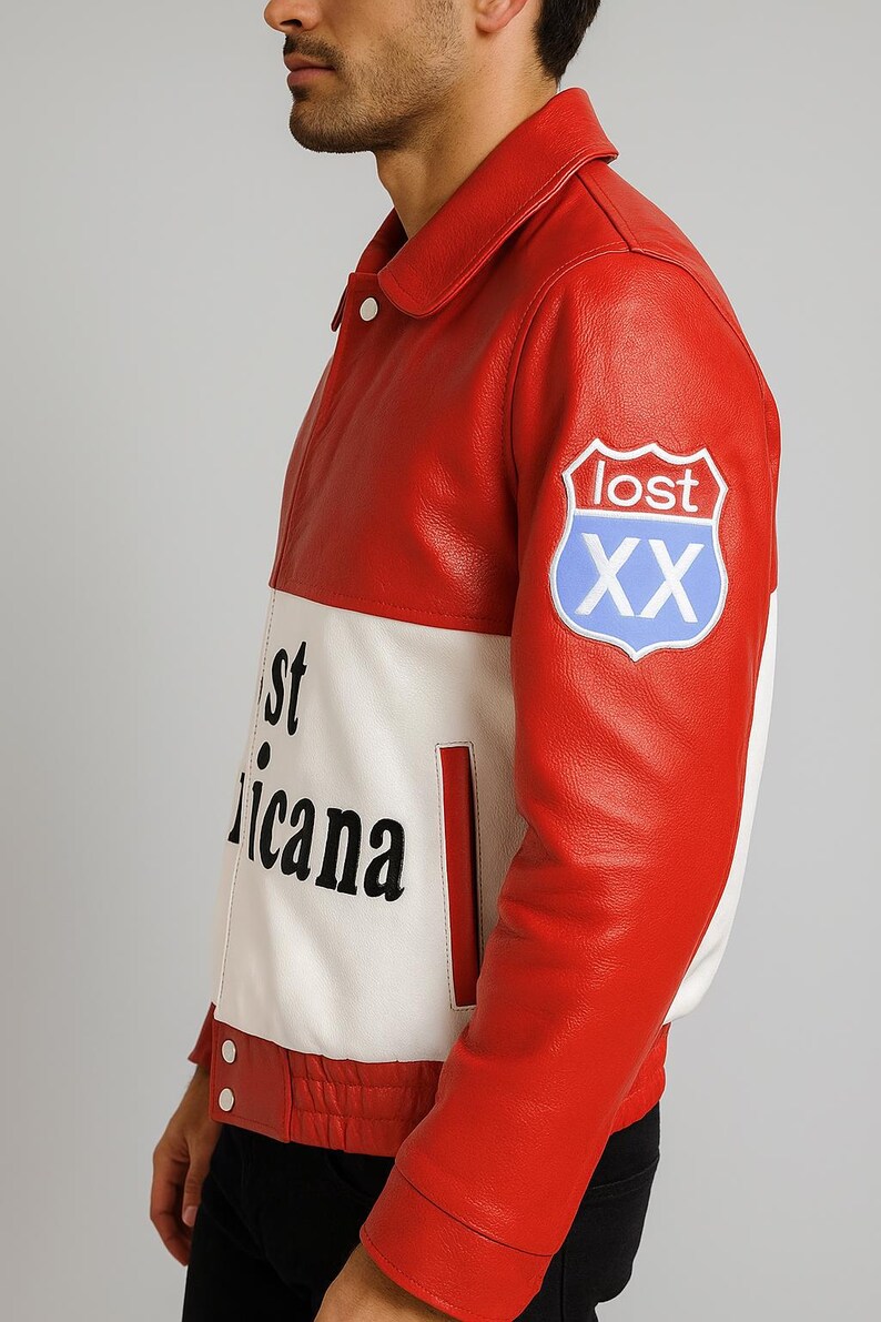 Machine Gun Kelly Inspired Red Leather Bomber Jacket – 'lost Americana ...