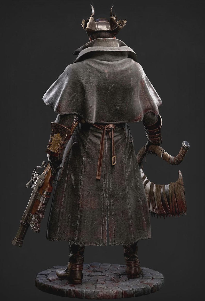 Bloodborne Hunter Leather Coat: Cosplay Trench Duster With Detachable ...