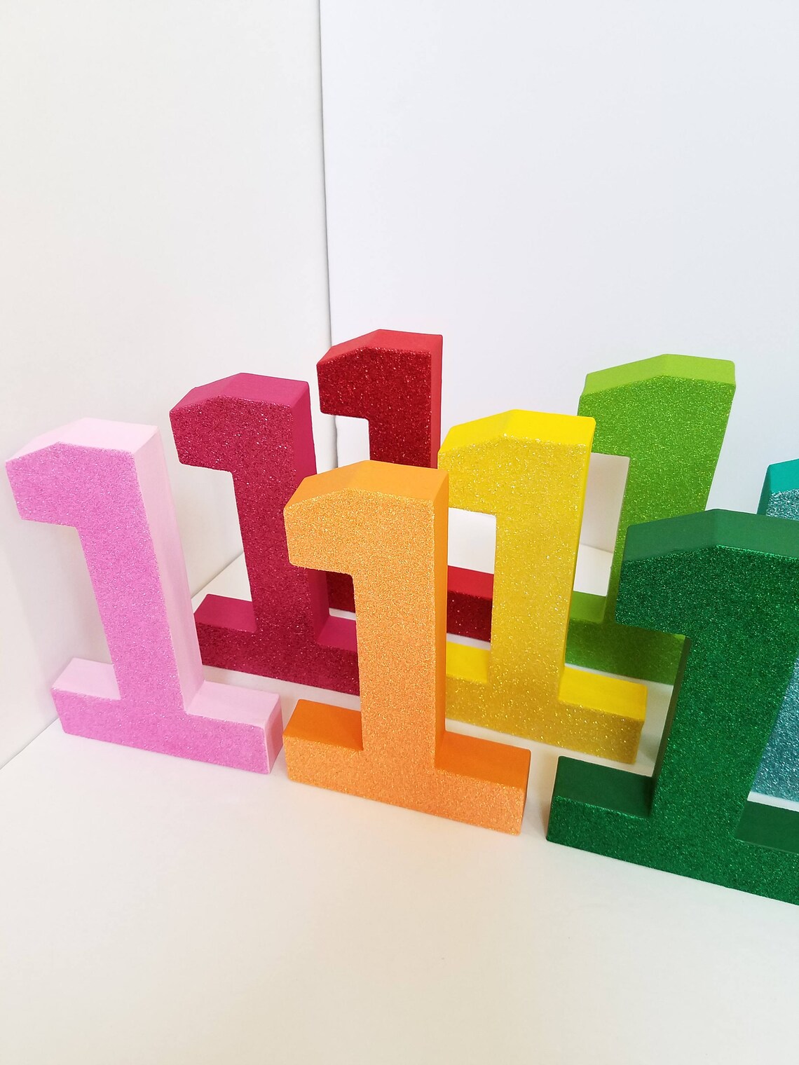 Glittered Number for Birthday Photoshoot ROYGBIV Rainbow | Etsy