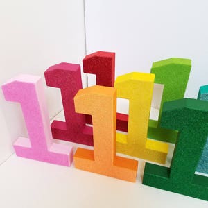 Glittered Number for Birthday Photoshoot - ROYGBIV - Rainbow Large ...