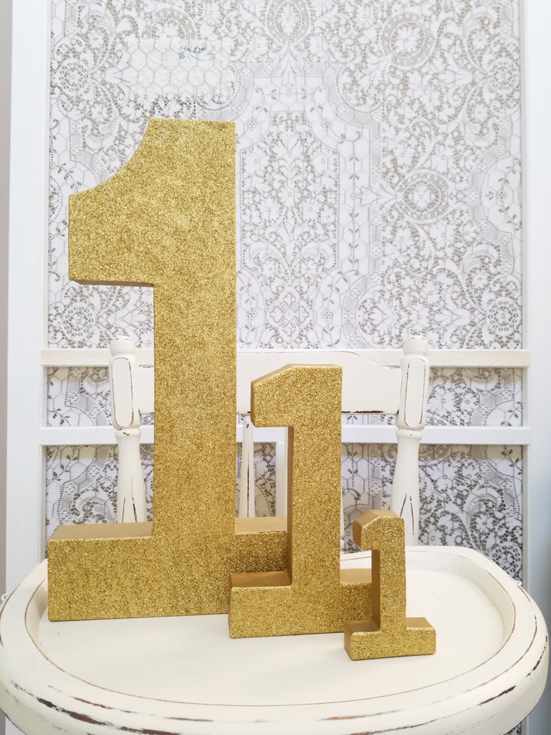 Large Gold Glitter Numbers Jumbo Number 1 First Birthday - Etsy