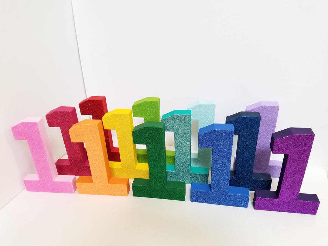 Glittered Number for Birthday Photoshoot - ROYGBIV - Rainbow Large ...
