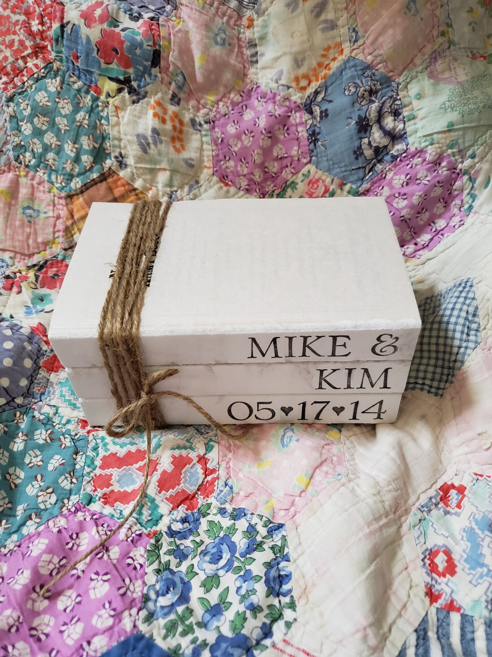 Gift for Grandparent's Stamped Book Set With Grandkids Names Stamped ...