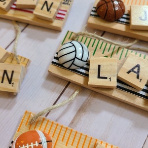 Sports Name Ornament With Scrabble Tiles - Golf, Baseball, Basketball ...