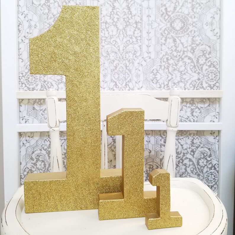 Large Gold Glitter Numbers Jumbo Number 1 First Birthday - Etsy
