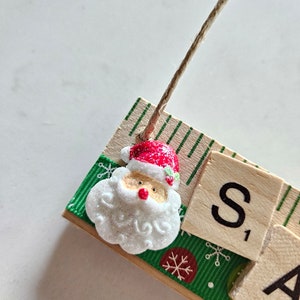 Santa and Rudolph Ornaments - Scrabble Tile Ornaments - Etsy