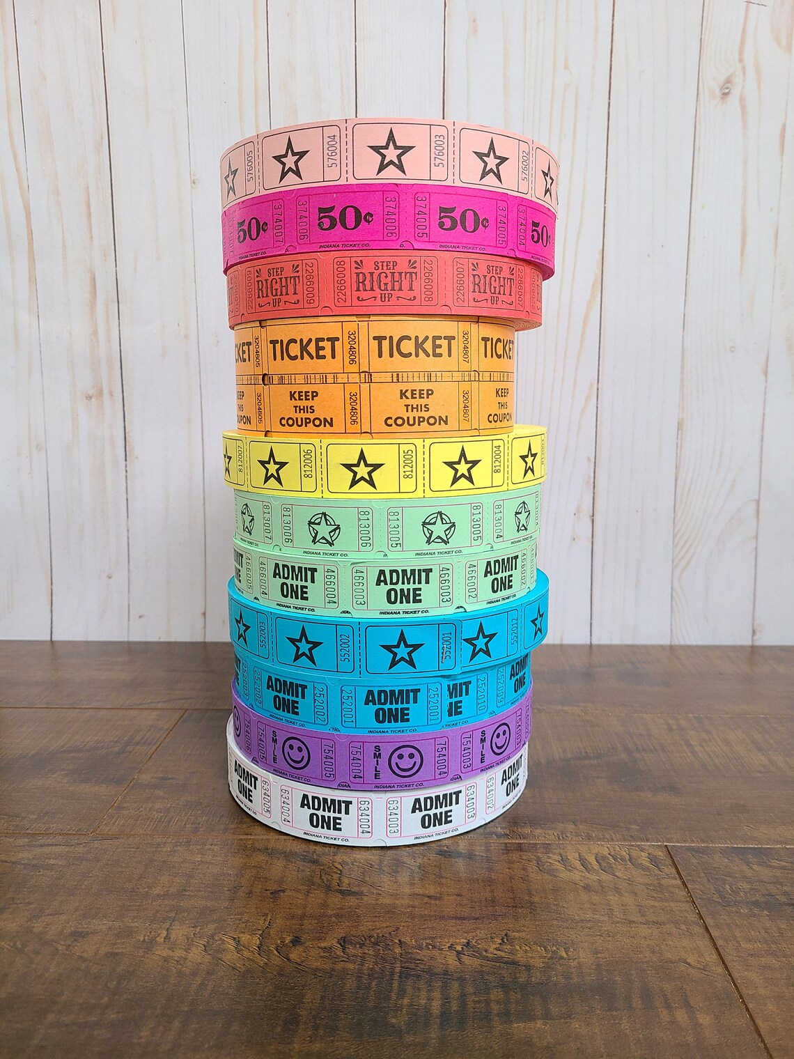 100 Colorful Circus Carnival Tickets Pick Your Color Circus | Etsy