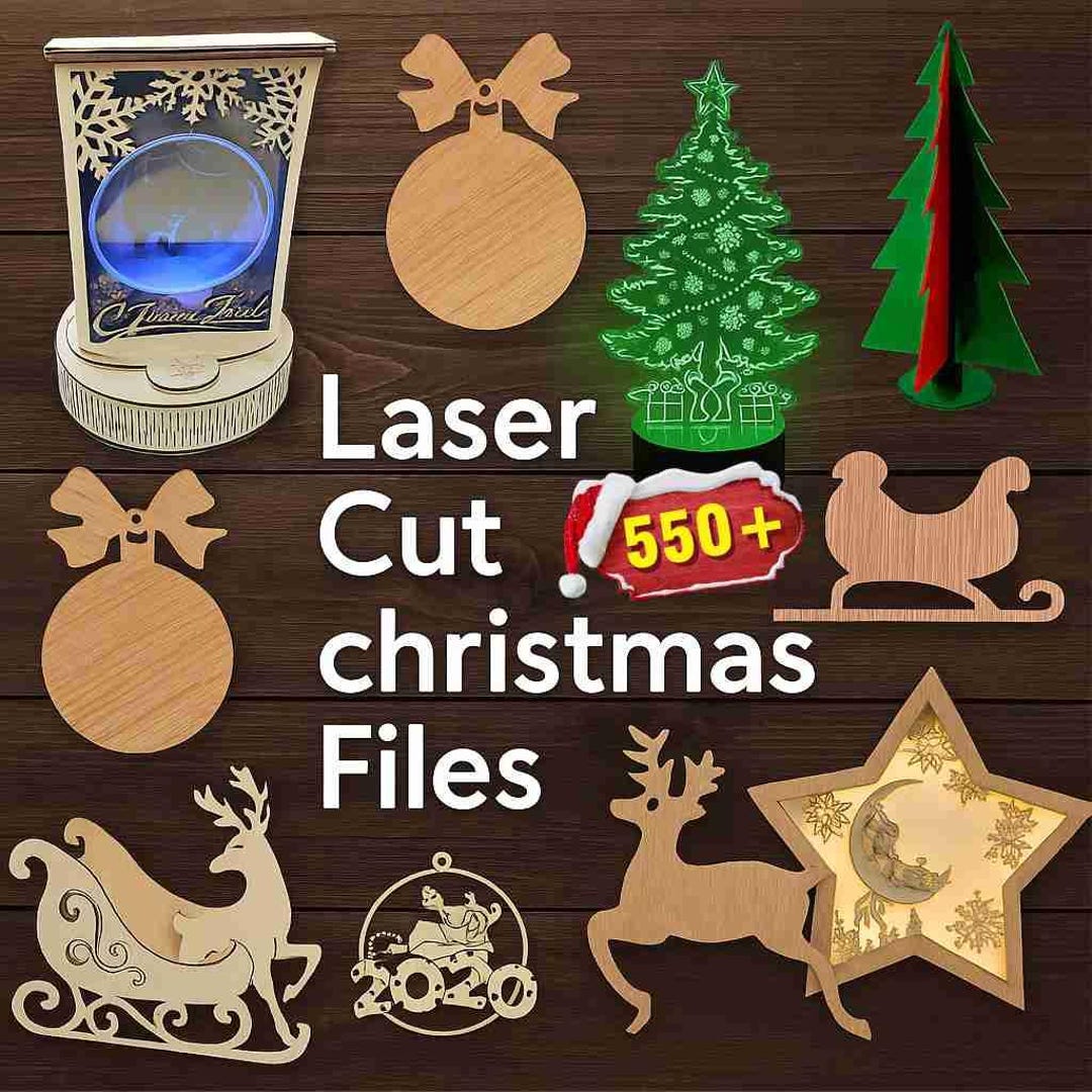 550+ Merry Christmas Laser Cut and Cricut Design | CNC File for Holiday ...