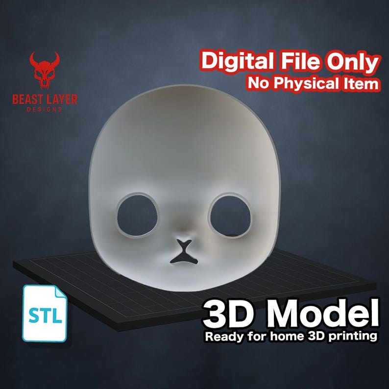 Kemono Fursuit Head Base STL File for 3D Printing – DIY Kigurumi ...