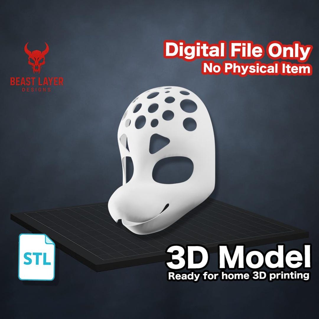 Alien Fursuit Head STL File 3D Print Mask Base Cosplay Helmet Printable ...