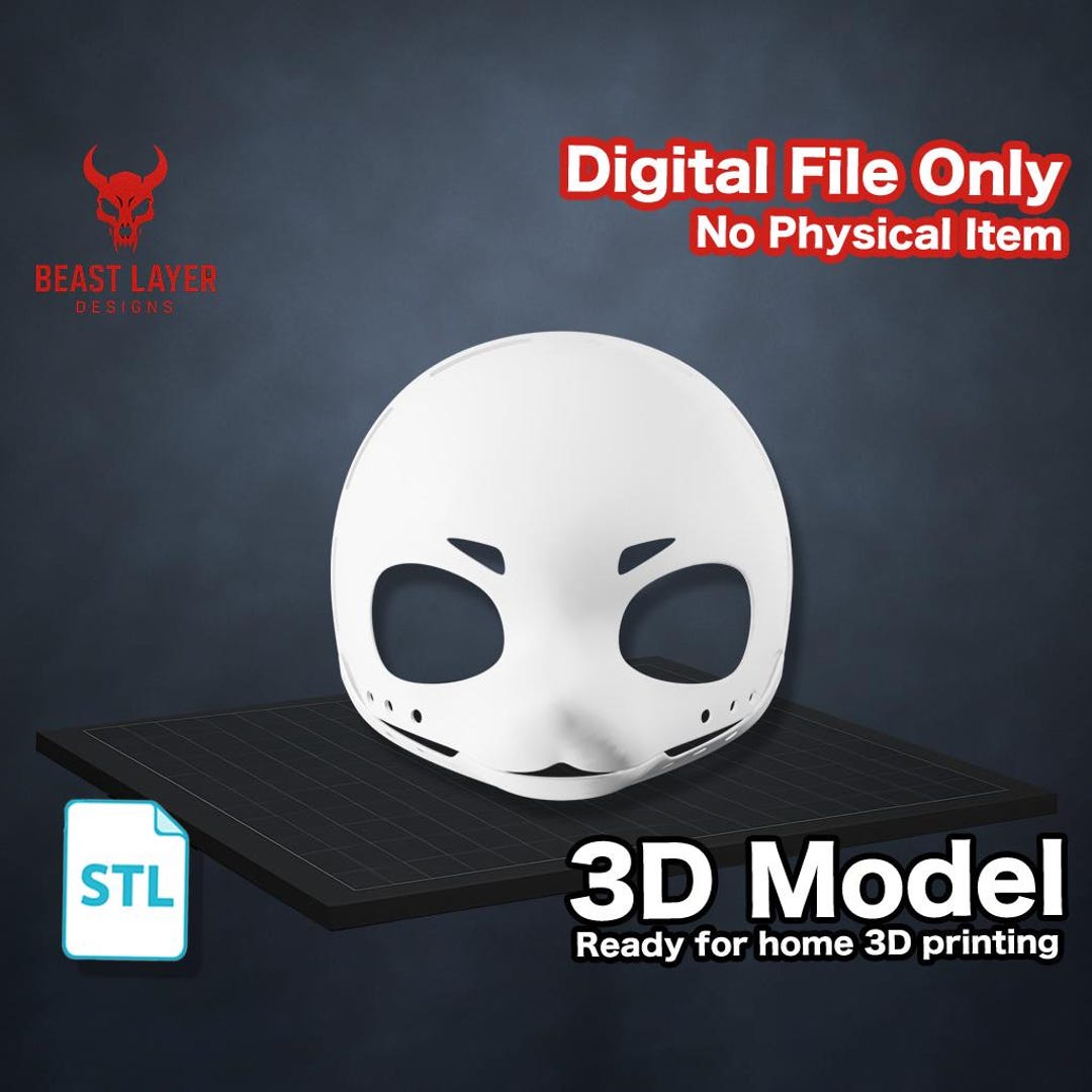 Fursuit Head Base 3D Model STL Moving Jaw Furry Mask Frame DIY Digital ...