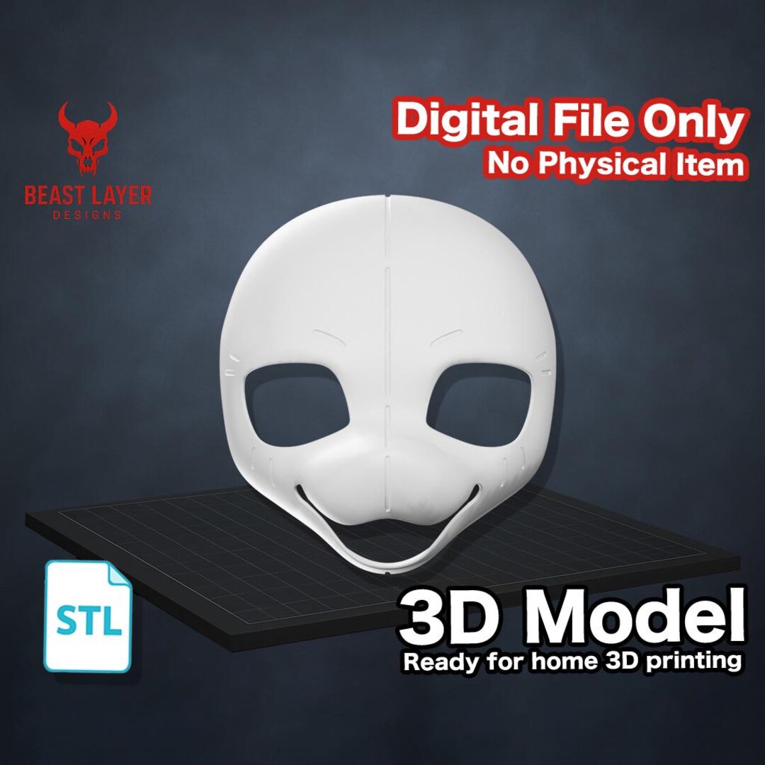 Toony Dog Fox Fursuit Head Base STL File Fursona DIY 3D Print Kemono ...