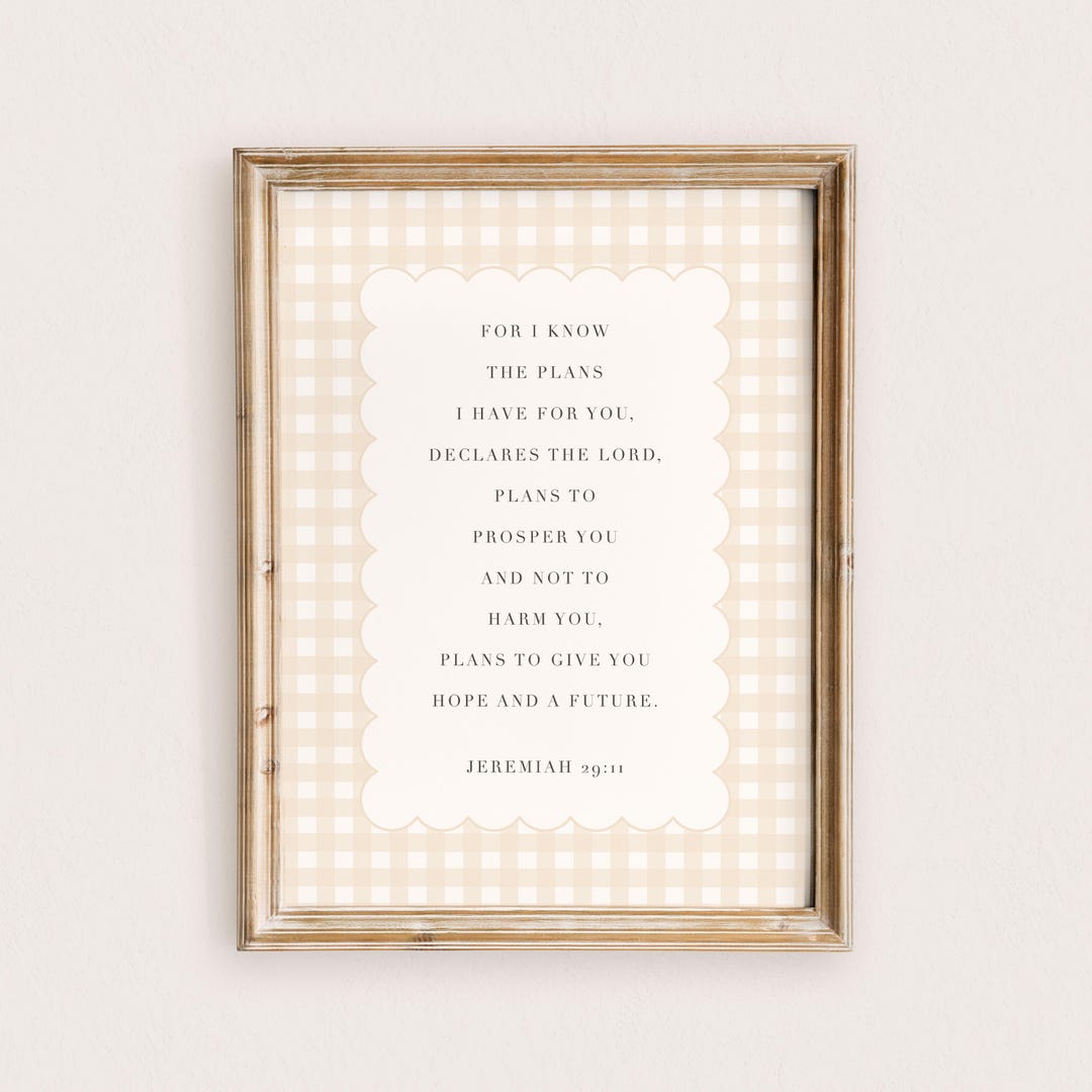 Jeremiah 29:11 Bible Verse Wall Art Pastel Yellow Christian Nursery ...
