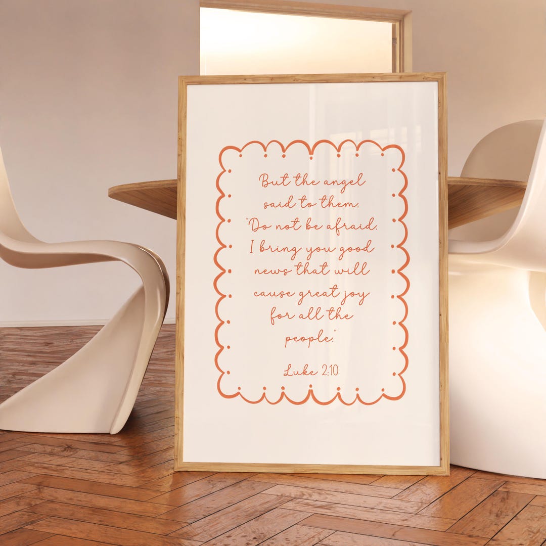 Luke 2:10 Bible Verse Christmas Nursery Wall Art Vintage Scripture ...