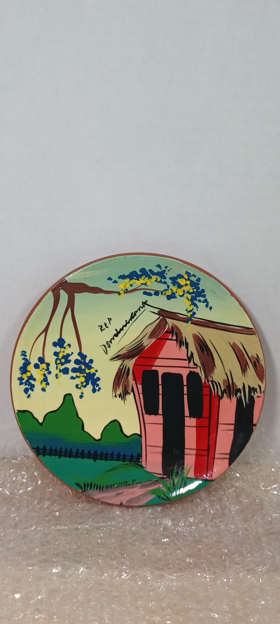 Vintage Pottery Clay Plate Dominican Republic Handmade Hand-painted - Etsy