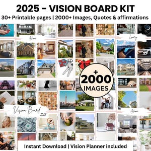 2025 Vision Board Kit: Printable Manifestation & Goal Planner - Etsy