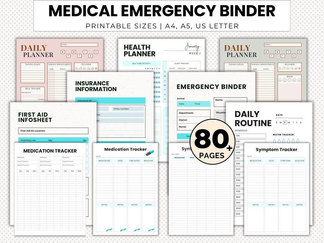Symptom Tracker Printable: Wellness, Pain & Medication Log (digital ...