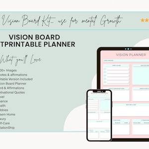 2025 Vision Board Kit: Printable Manifestation & Goal Planner - Etsy
