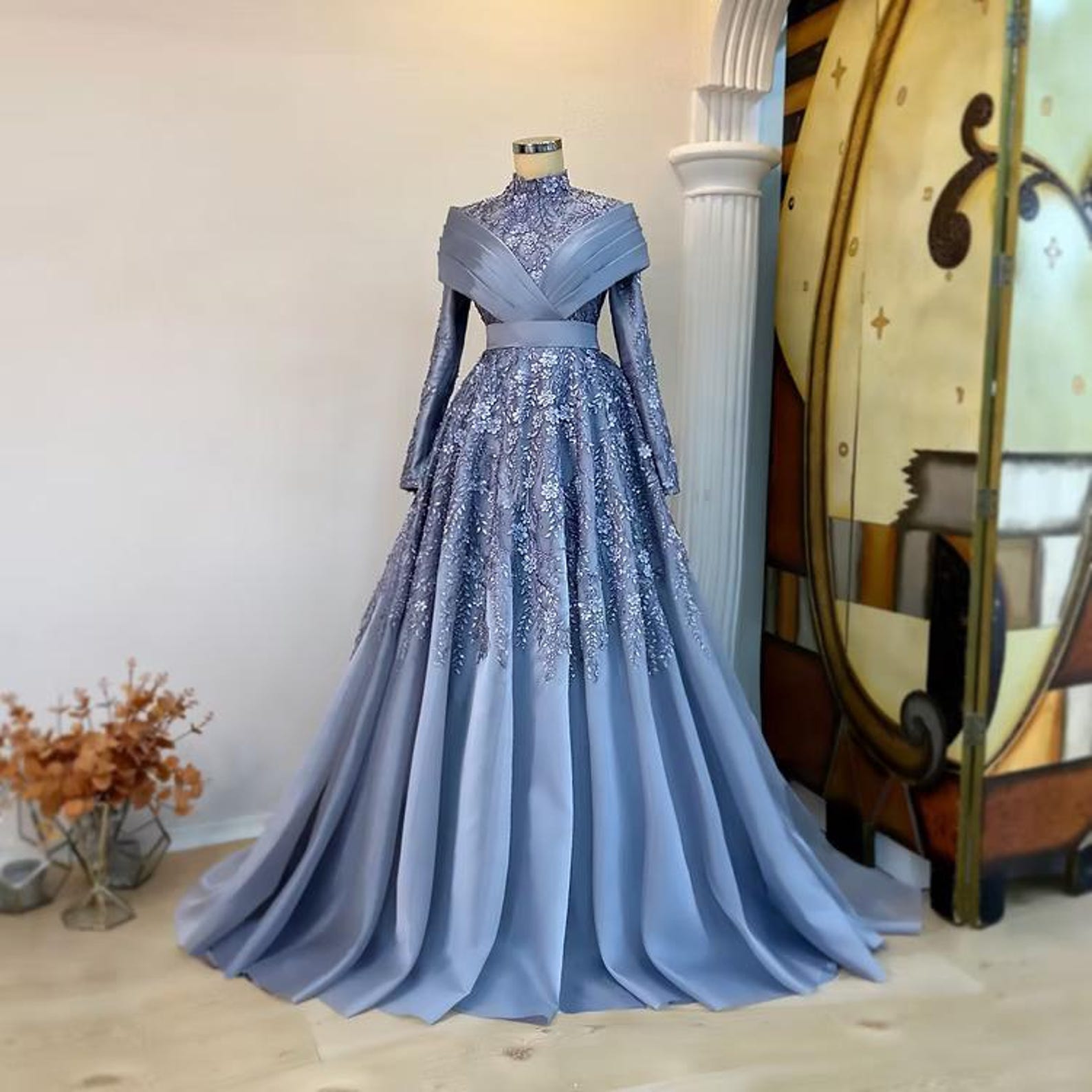 Turkish Bridal Dress, Elegant Wedding Guest Outfit, Custom Boho Bridal ...