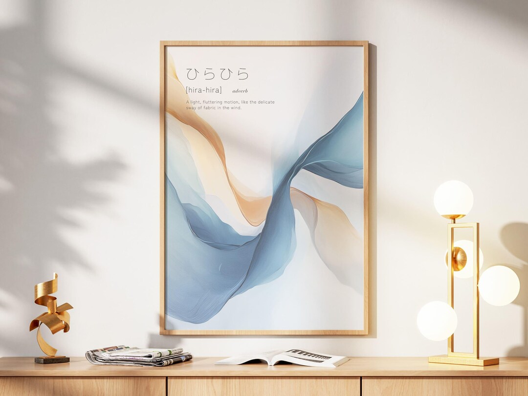 Japanese Definition Poster "hira-hira" : Japandi Abstract Wall Art ...
