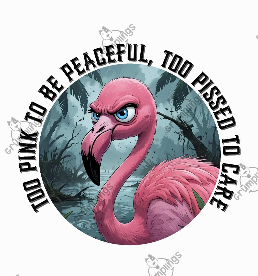 Grumpy Flamingo PNG | Sassy Flamingo PNG | Funny Flamingo PNG ...